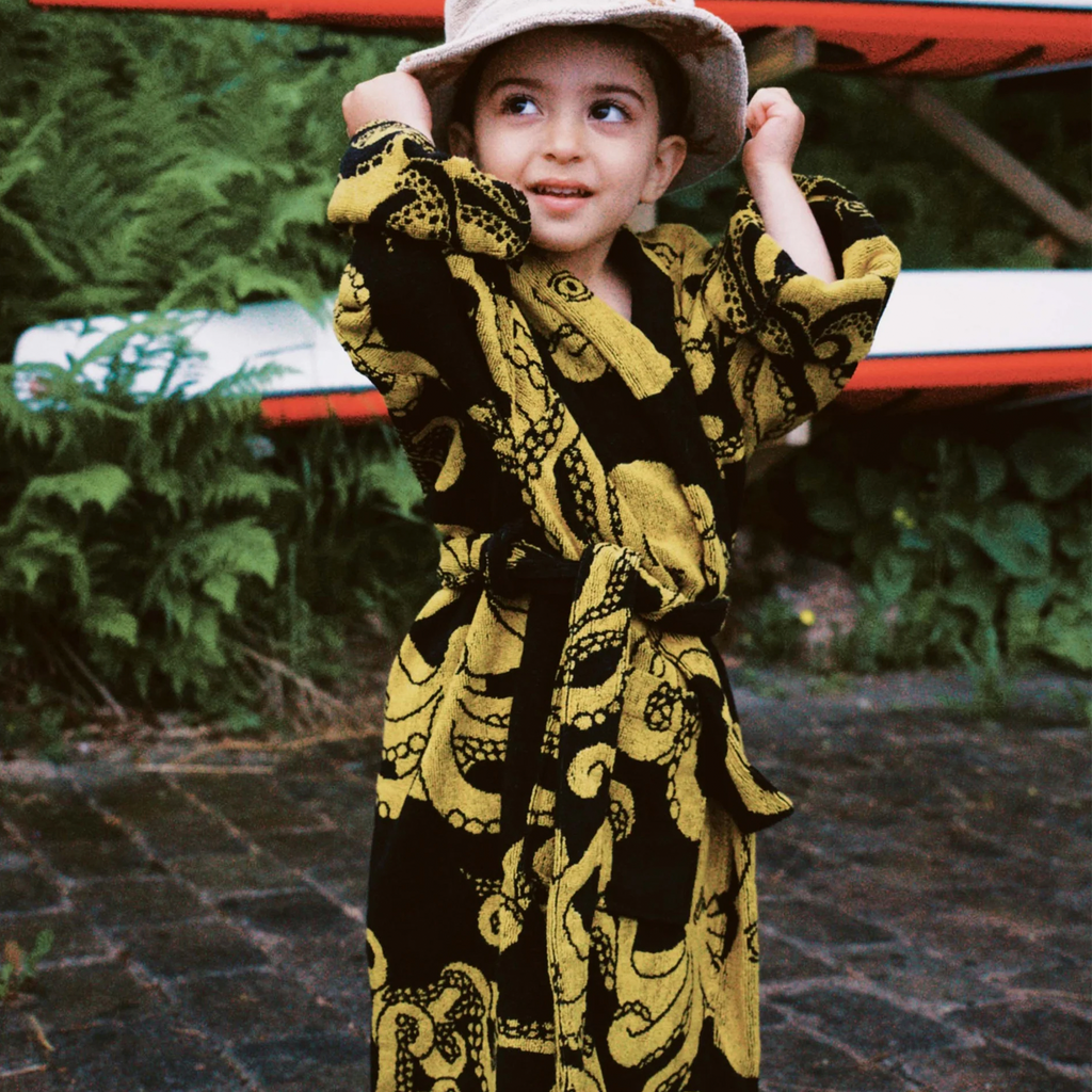 OAS - Kids Terry Robe - Black Octo – Kido Store